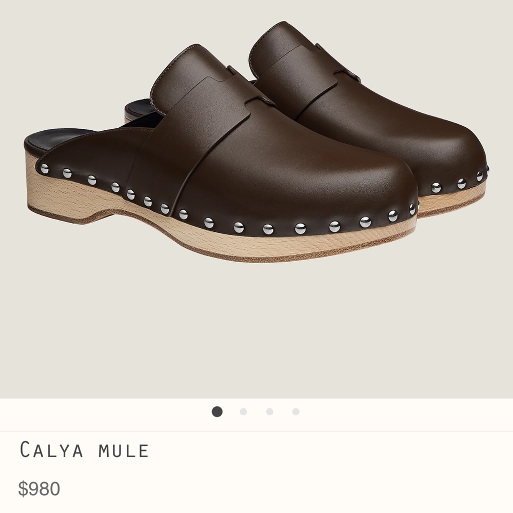 Hermes 100% Authentic Calya Mule - Gem